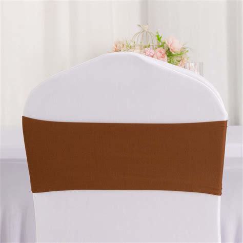 Spandex Chair Sashes 5x12 Cinnamon Brown Tableclothsfactory