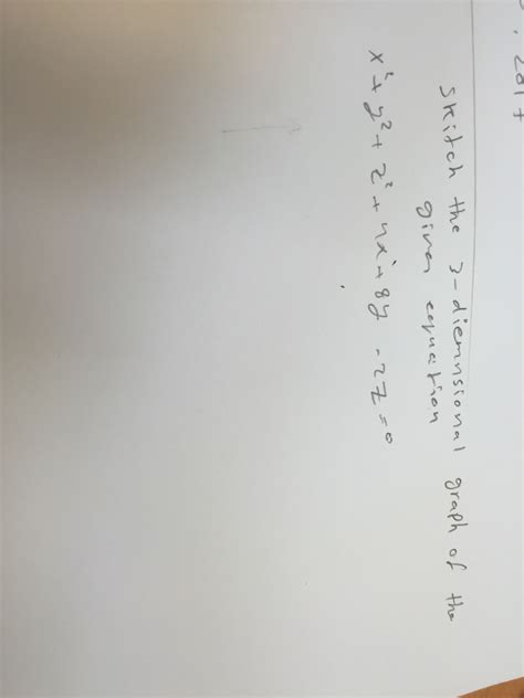 Solved Sketch The 3 Dimensional Graph Of The Given Equation