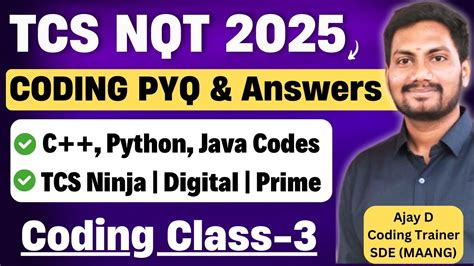 Tcs Nqt Coding Questions And Answers 2025 Tcs Coding Questions 2025