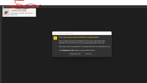 error newest version has a error mcreator