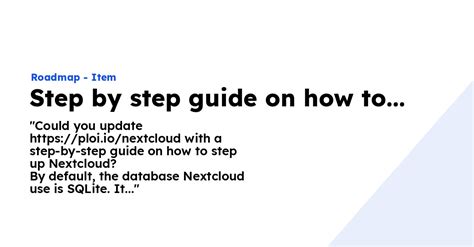 Step By Step Guide On How To Install Nextcloud Ploi Roadmap