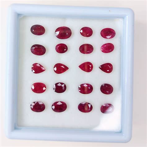 1 50pcs 6x4mm Natural African Heat Ruby Faceted Oval Cut Top Aa Quality