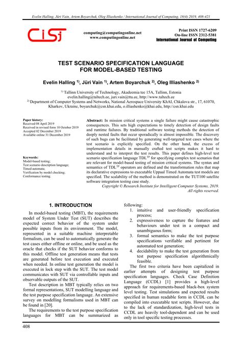 pdf test scenario specification language for model based testing