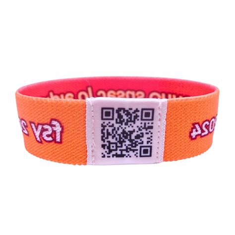 Elastic Wristband With Qr Code Fabric Wristbands Promo Direct