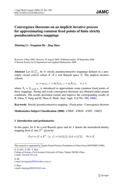 Pdf Convergence Theorems On An Implicit Iterative Process For