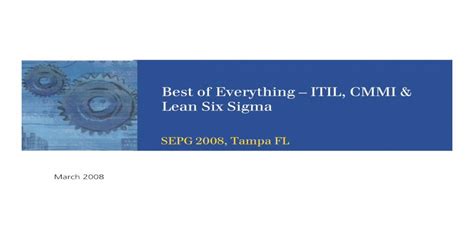 Pdf Best Of Everything Itil Cmmi And Lean Six Sigma · Best Of Everything Itil Cmmi And Lean