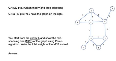 Solved Q Pts Graph Theory And Tree Questions Q A Chegg