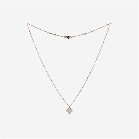 W 반 클리프 And 아펠 스위트 알함브라 펜던트 옐로우 골드 마더 오브 펄 Kream