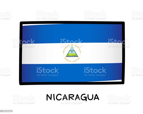 니카라과의 국기 니카라과 국기의 다채로운 상징 파란색과 흰색 브러시 스트로크 손으로 그립니다 검은 윤곽선 0명에 대한 스톡 벡터 아트 및 기타 이미지 Istock