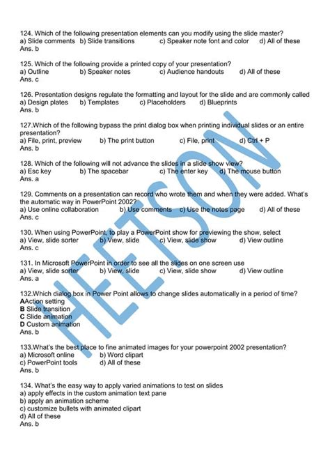 Power Point MCQ Questions And Answers MS PowerPoint PDF Desktop Publishing Computer