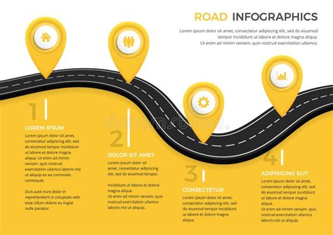Road Infographics Stock Vector Illustration Of Roadway 283202942