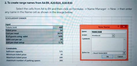 Solved 1 Create Range Names Based On The Left Columns In Ranges A4