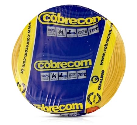 CABO FLEX 750V 1 5MM AMARELO 100 METROS COBRECOM ELÉTRICA RUSSA