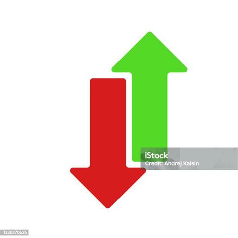 빨간색과 녹색 화살표가 위아래로 표시됩니다 흰색 배경에 격리된 색상 벡터 그림 화살표에 대한 스톡 벡터 아트 및 기타 이미지 화살표 녹색 빨강 Istock