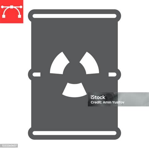 방사성 폐기물 글리프 아이콘 재활용 및 생태 화학 폐기물 벡터 아이콘 벡터 그래픽 편집 가능한 뇌졸중 고체 기호 Eps 10이 있는 배럴 0명에 대한 스톡 벡터 아트 및