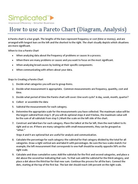 How To Use A Pareto Chart Diagram Analysis Pdf Teaching Mathematics Business