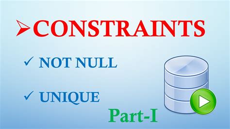 12 CONSTRAINTS PART I NOT NULL UNIQUE CONSTRAINT CodeCelebration