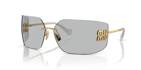 Miu Miu Mu 54ys 80 Light Grey And Gold Sunglasses Sunglass Hut Australia