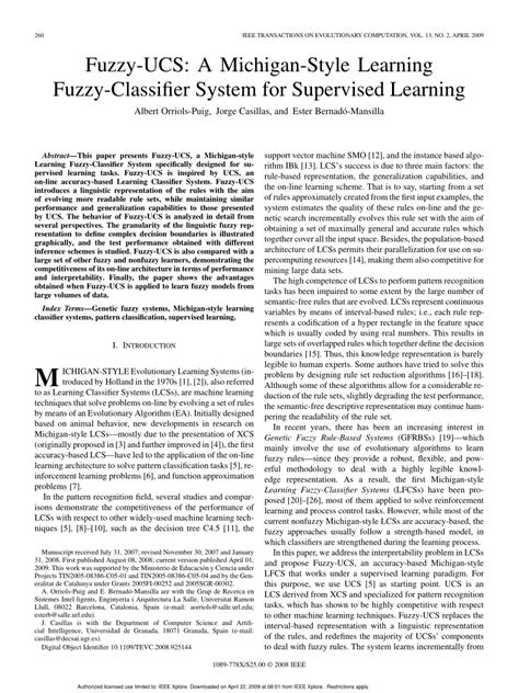 Pdf Fuzzy Ucs A Michigan Style Learning Fuzzy Classifier System For