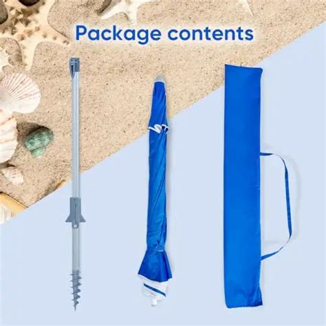 Custom Heavy Duty Beach Umbrella With Sand Anchor Summit Essential