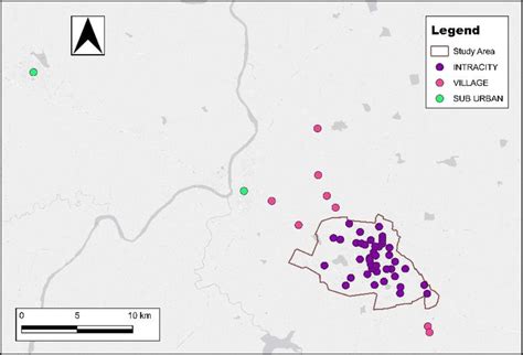 Bus Stop Location Of Davangere City Bus Service Download Scientific Diagram
