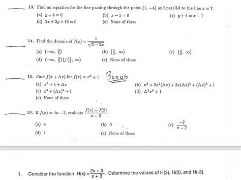 Solved 13 Find An Equation For The Line Passing Through The