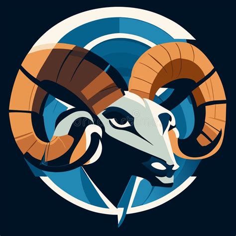Mascot Illustration Of A Ram Head With Horns In A Circle Ai Generated Stock Vector