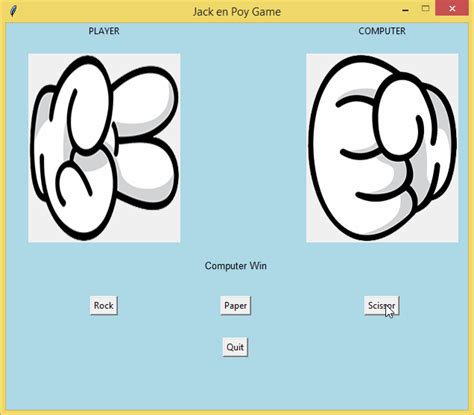 Jack En Poy Game Gui Using Python With Source Code Sourcecodester