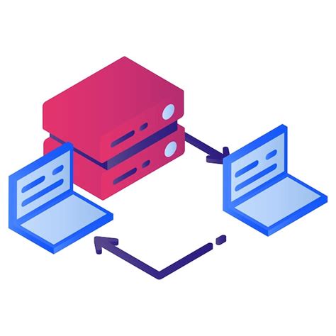 Premium Vector P2p Network Isometric Concept Local Area Network Vector Icon Design Vpn Sign