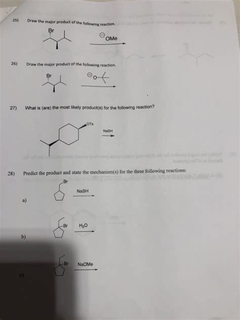 Solved Draw The Major Product Of The Following Reaction Chegg