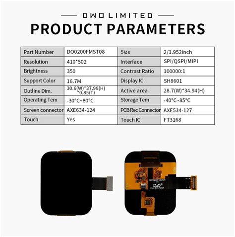 Amoled 1 952 Module 2 Inch 410 502 Spi Qspi Mipi Display Stm32 Esp32