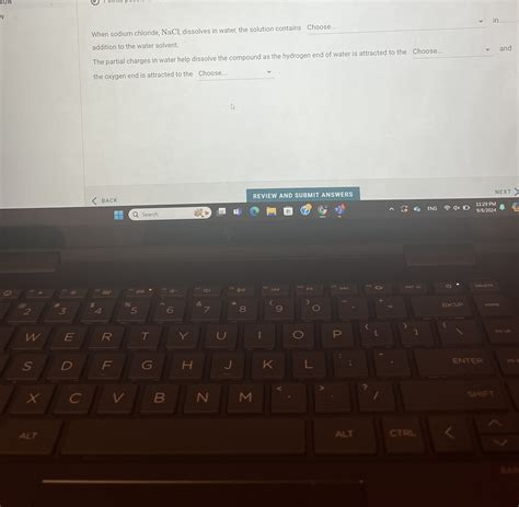 Solved When Sodium Chloride Nacl ﻿dissolves In Water The