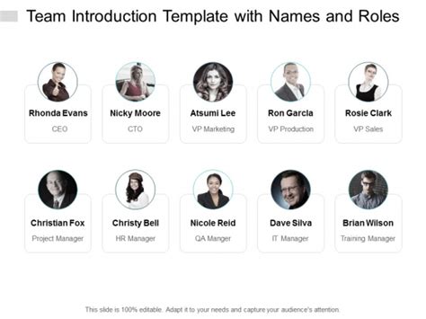 Team Introduction Template With Names And Roles Ppt PowerPoint Presentation Professional Design