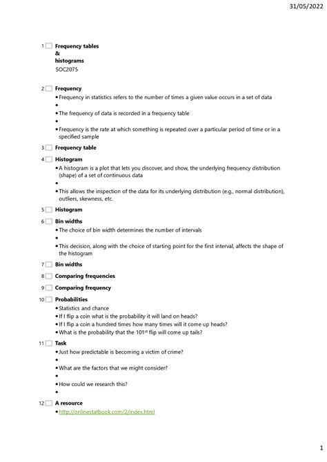 Frequency Tables Histograms 3105 1 Frequency Tables And Histograms