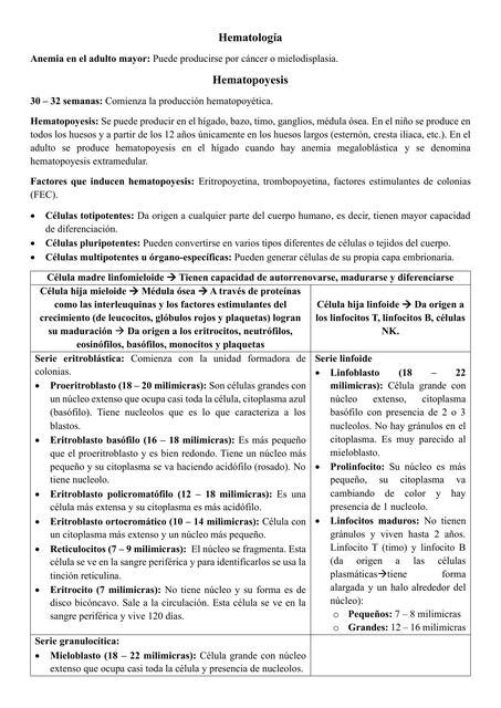 HematologÍa Apuntes Nicolás Pinos Arriaga Udocz