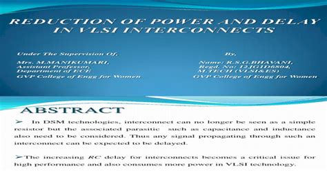 Pdf Reduction Of Power And Delay In Vlsi Interconnects Ppt Dokumentips