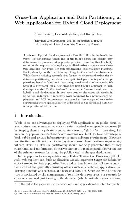 Pdf Cross Tier Application And Data Partitioning Of Web Applications