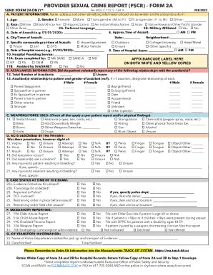 Fillable Online Provider Sexual Crime Report Pscr Form A Fax Email Print Pdffiller