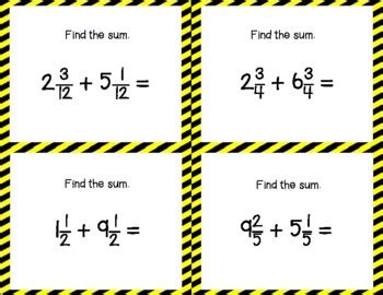 Adding And Subtracting Mixed Numbers Task Cards By The Techy Teacher Shop