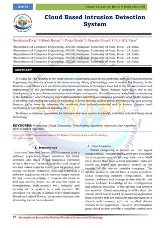 Cloud Based Intrusion Detection System PDF Home Security Home Garden