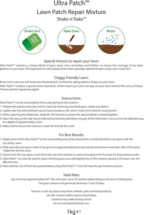 Grass Lawn Speedy Seed Ultra Patch 1kg Hard Wearing Fast Growing Pet