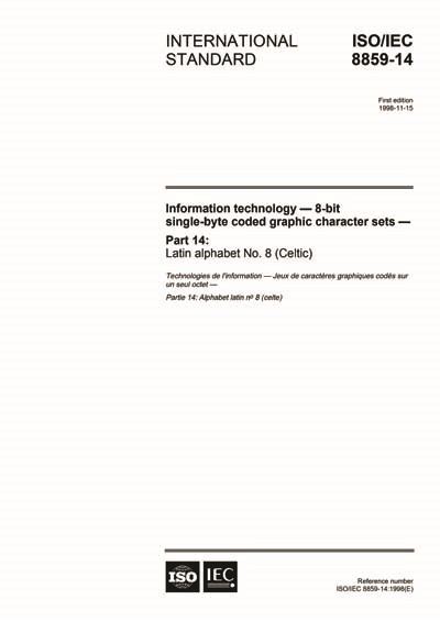 Iso Iec 8859 14 1998 Information Technology 8 Bit Single Byte Coded