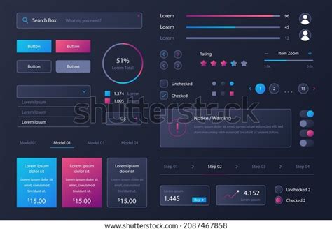 Ui Ux Kit Design Set Gui Stock Vector Royalty Free Shutterstock