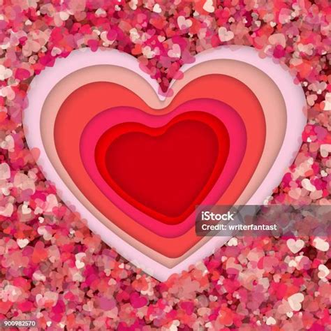 종이 예술 종이 접기 꽃과 발렌타인의 날 개념 벡터 예술과 일러스트 레이 션 3 차원 효과입니다 0명에 대한 스톡 벡터 아트 및 기타 이미지 Istock