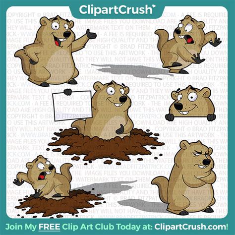 Cartoon Groundhog Clipart Pack Cute Groundhog Day Clip Art Clipart Crush