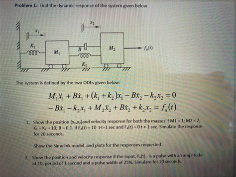 Solved Problem Find The Dynamic Response Of The System Chegg