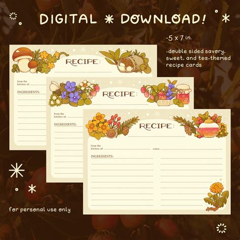 Cute Printable Recipe Cards 700x980