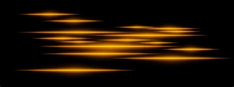 검은 색 배경에 빛나는 노란색 빛 줄무늬가 있습니다 수평 네온 빔은 미래 기술과 디지털 에너지를 상징하는 고속 모션 효과를