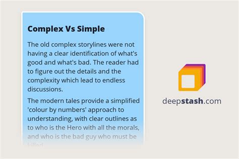 Complex Vs Simple Deepstash