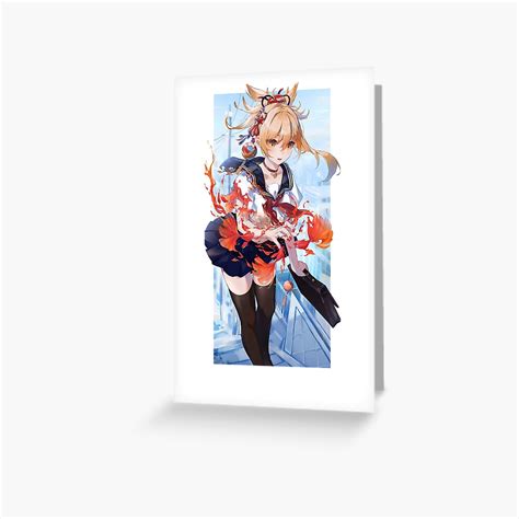 Cute Yoimiya Genshin Impact Greeting Card For Sale By Saranghandago